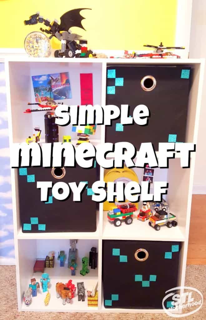 Simple Minecraft Toy Shelf for your Kid's Bedroom
