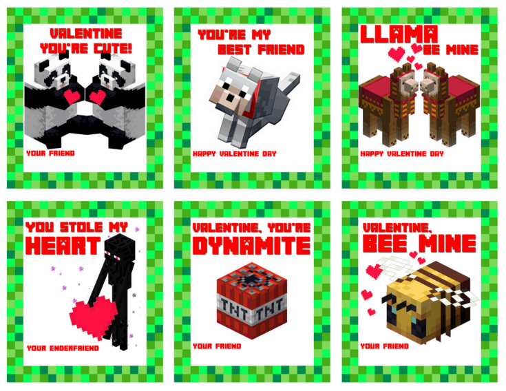 Make a Minecraft Valentine Cards for Your Kid's Classroom